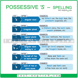 Compound nouns and possessive forms - Test-English